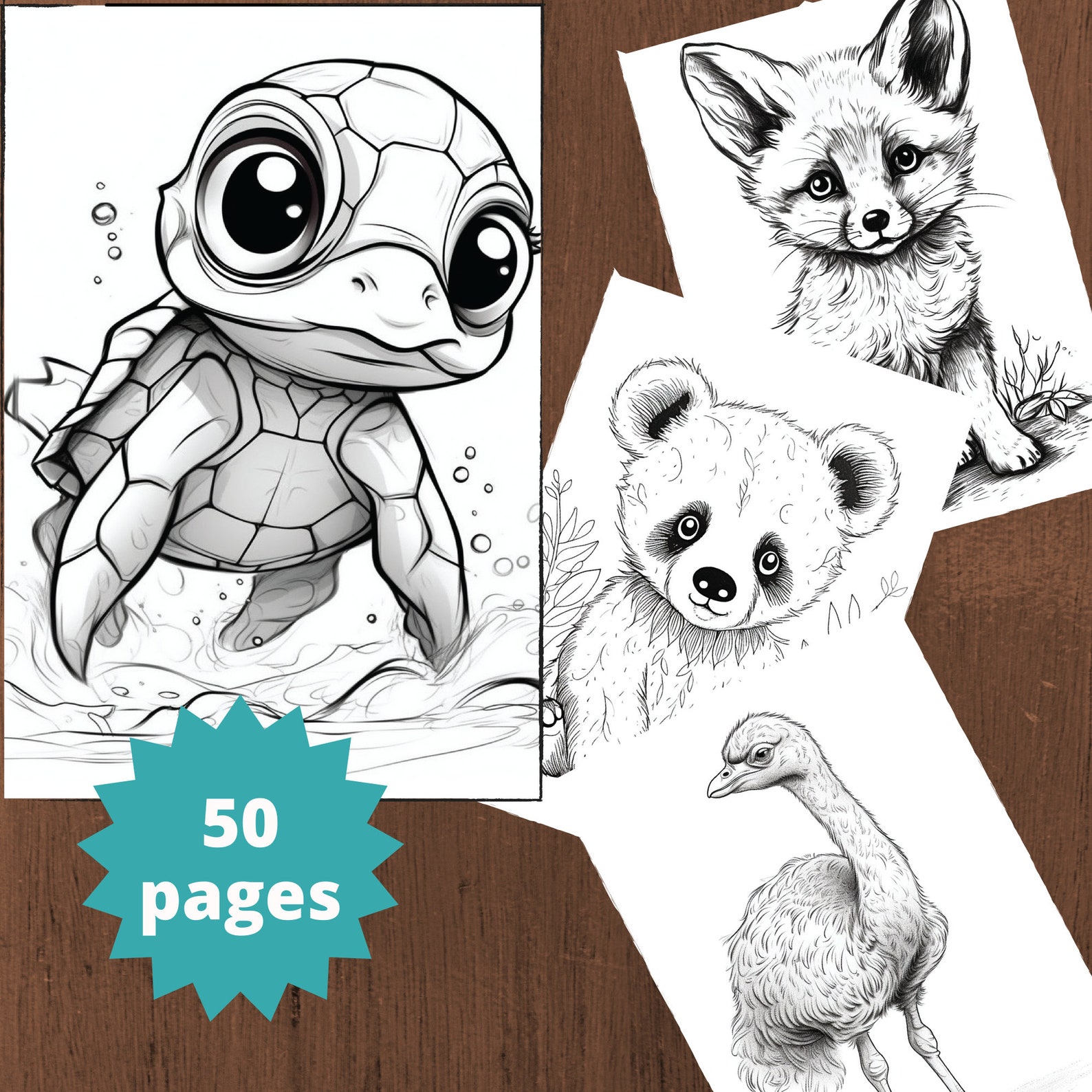 50 Coloring Pages With Animals for Kids, Printable Colouring Pages for ...