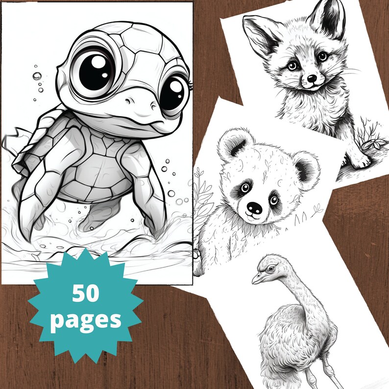 50 Coloring Pages With Animals for Kids, Printable Colouring Pages for ...