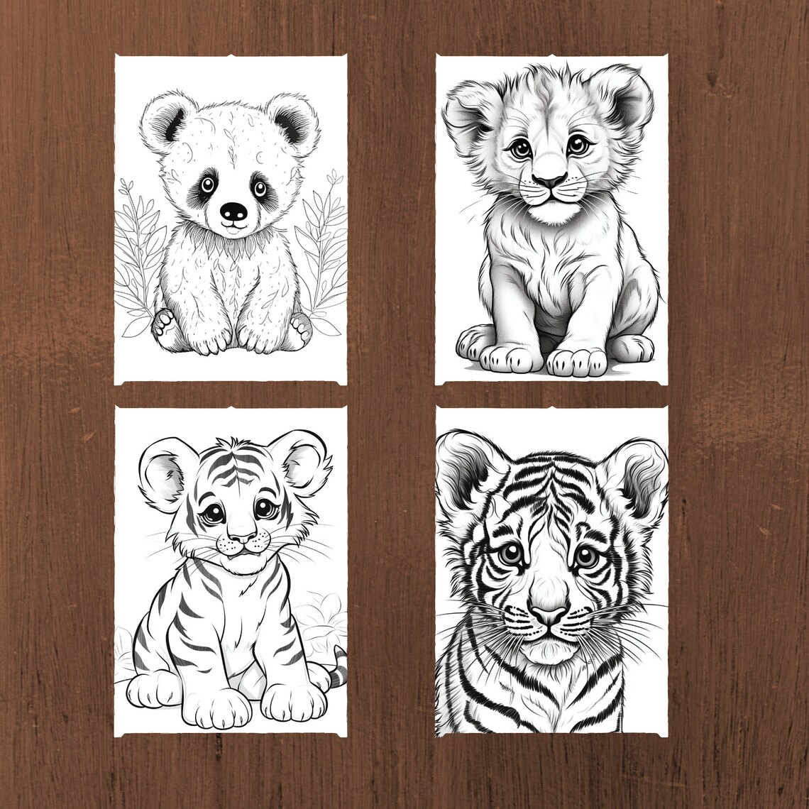 50 Cute Baby Animals Coloring Pages for Kids, Easy Animals Coloring ...