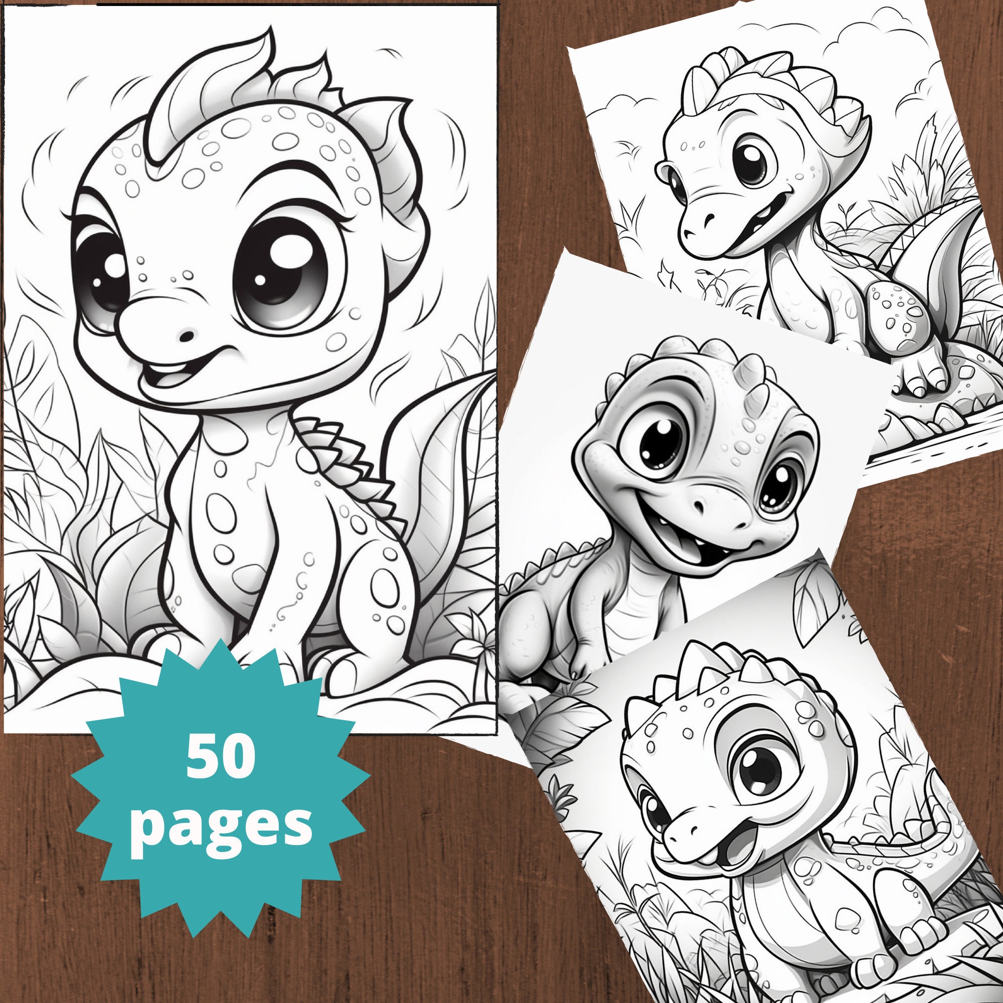 Dinosaur Coloring Sheet Digital Print, Creative Activity, Printable ...