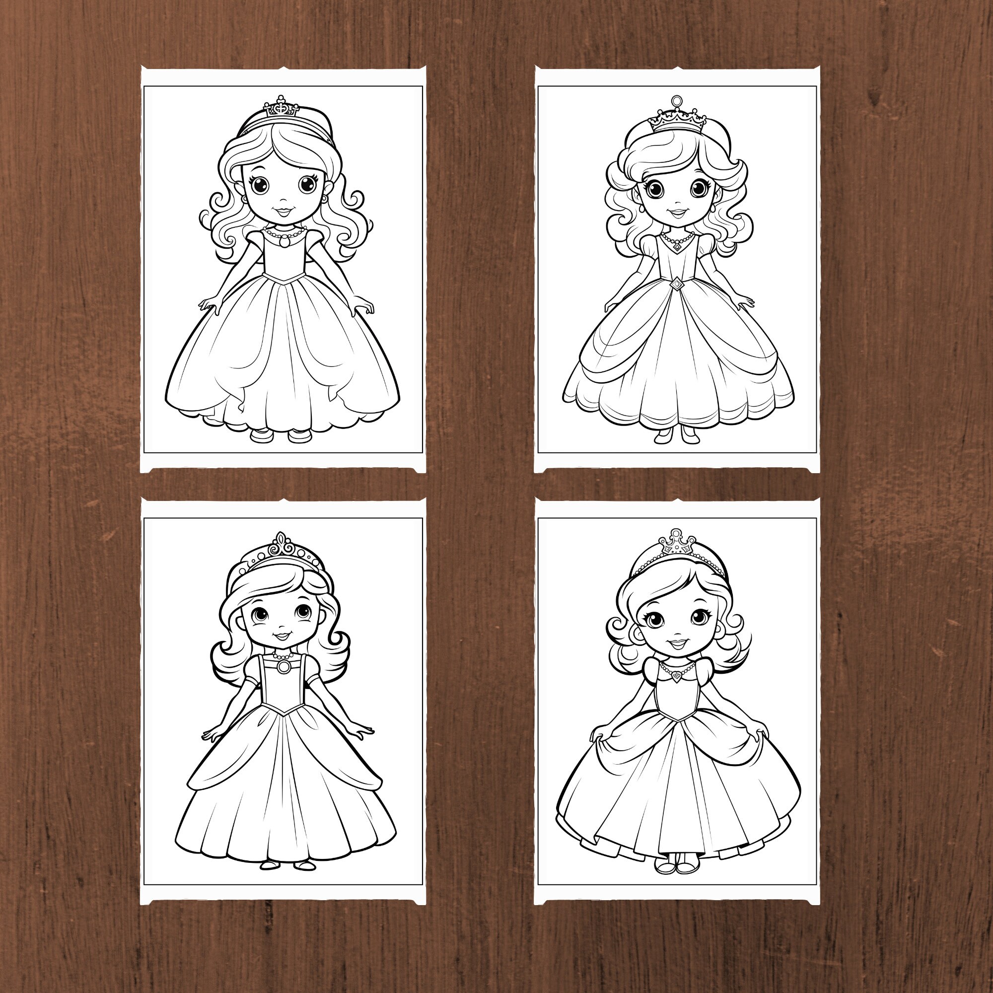 Coloring Page Princess, Coloring Book for Kids, Princess Coloring Book ...