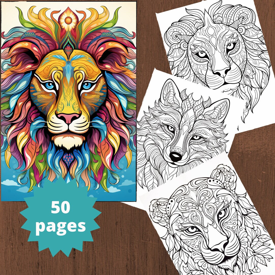 Coloring Book Mandala Animal, Coloring Pages for Kids and Adults ...