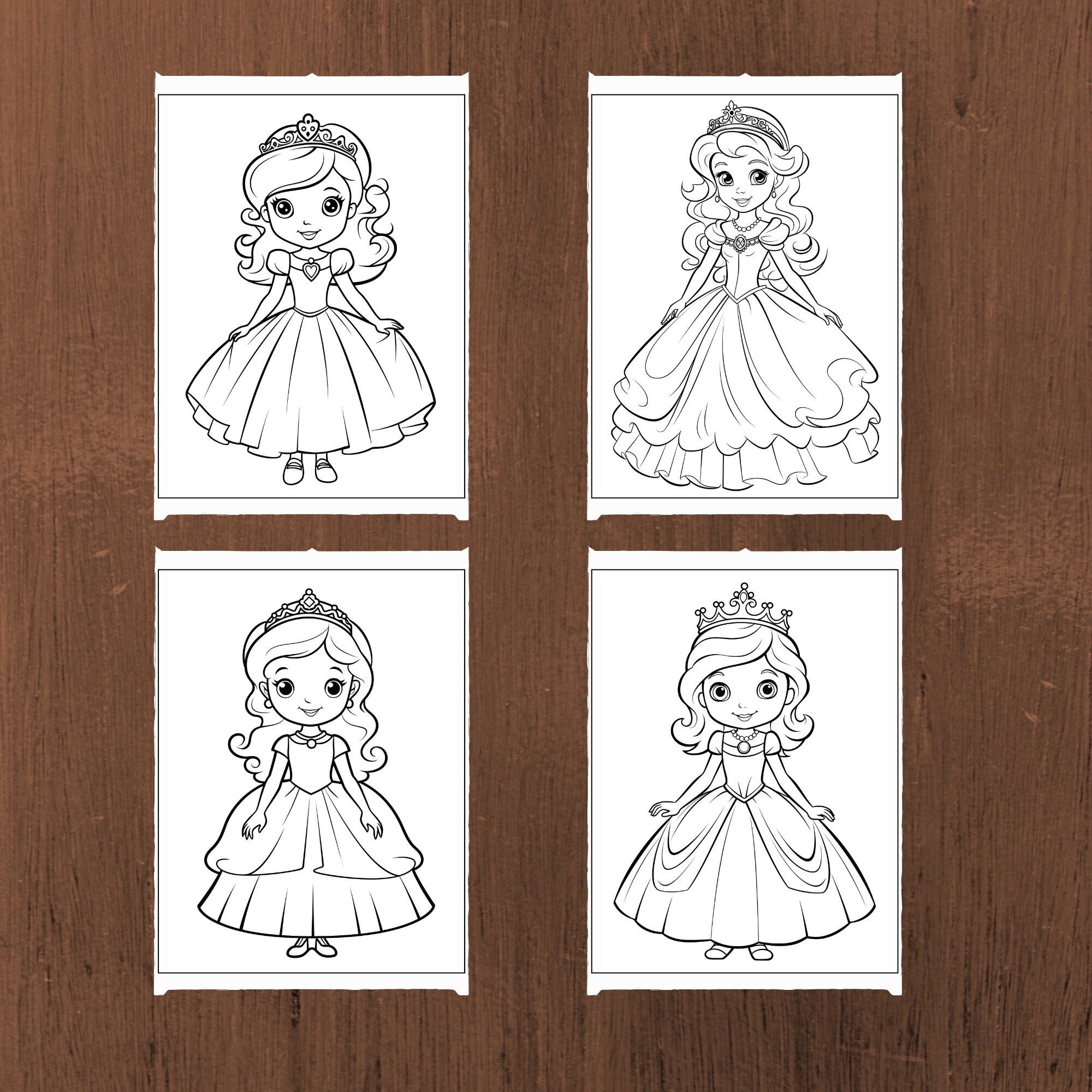 Coloring Page Princess, Coloring Book for Kids, Princess Coloring Book ...