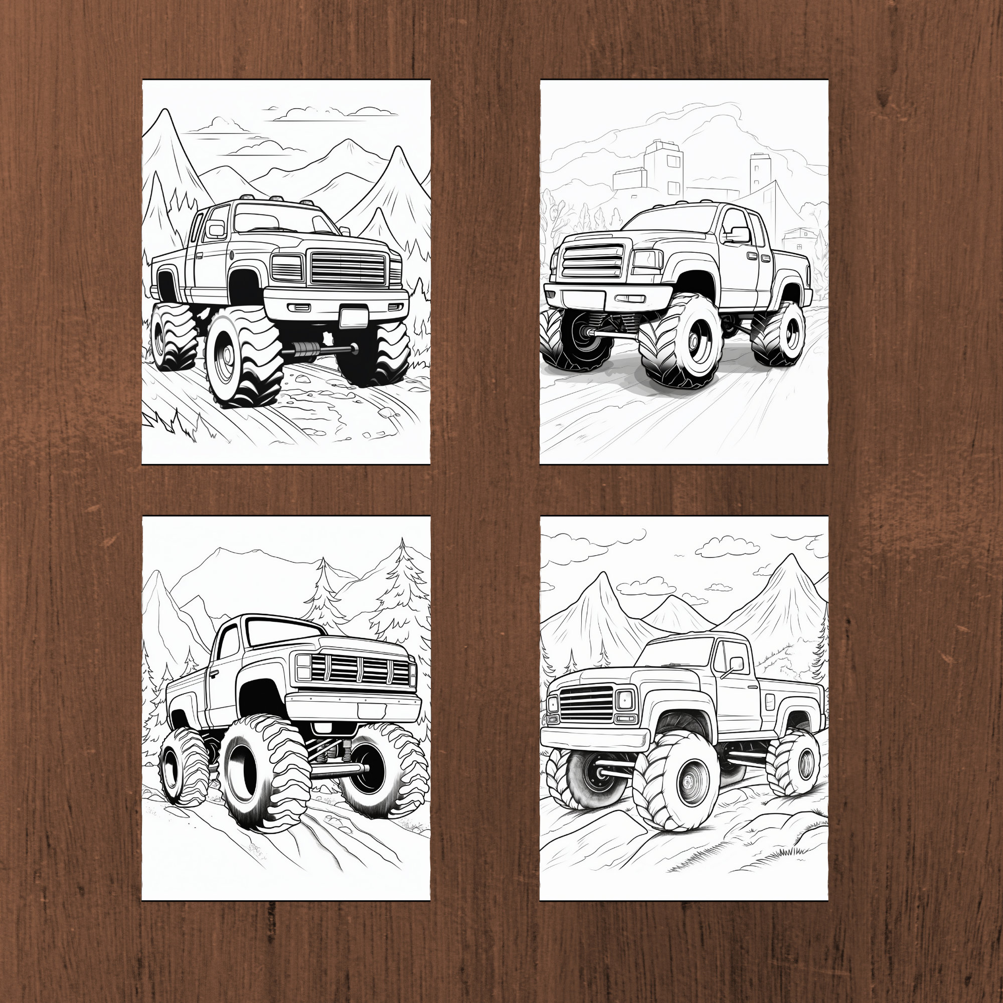 50 Coloring Pages Monster Truck, Monster Trucks Going on Adventures ...