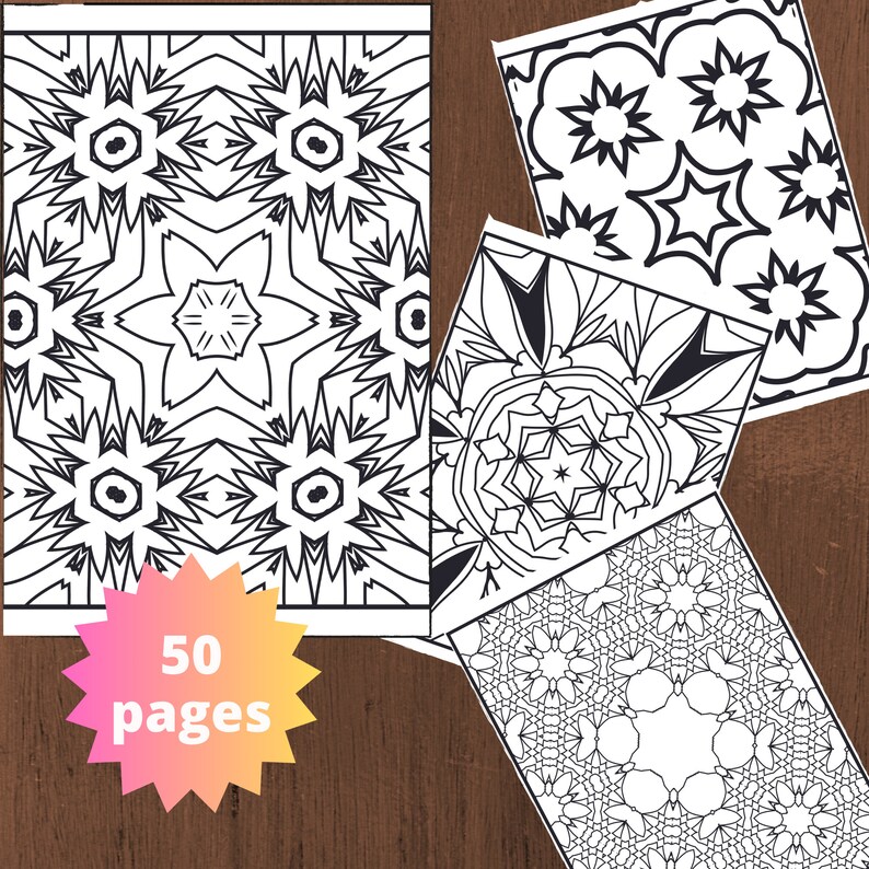 50 Pages Adult Coloring Books, Coloring Pages for Adults, Instant ...