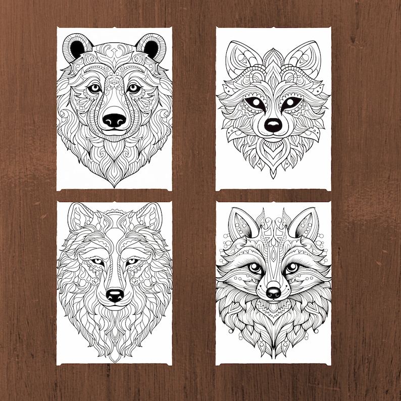 Coloring Book Mandala Animal, Coloring Pages for Kids and Adults ...
