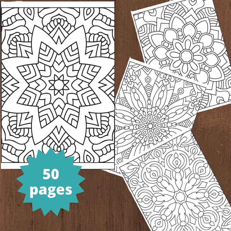 50 Mandalas Coloring Book | Simple Mandalas | Stress Relief Patterns ...