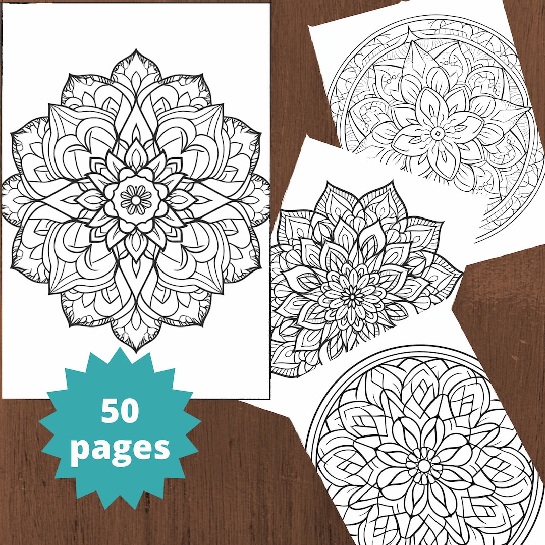 50+ Mandala Coloring Pages PDF, Coloring Pages Book, Printable Coloring Book, Printable PDF ...