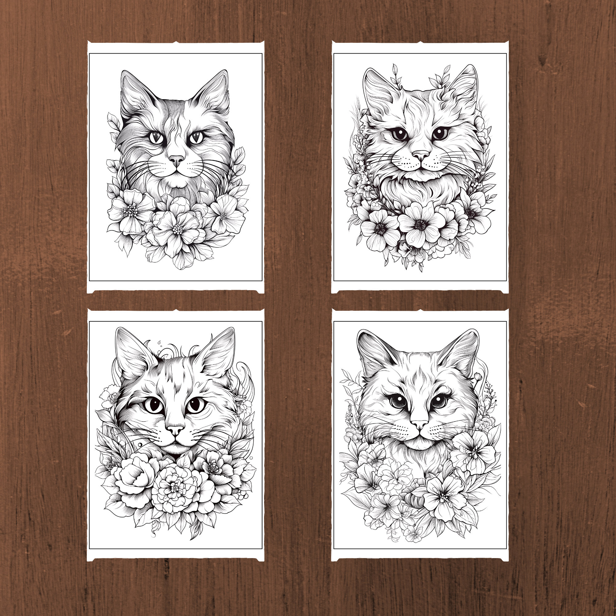 50 Cats Coloring Page - Coloring Pages for Kids and Adults, Instant ...