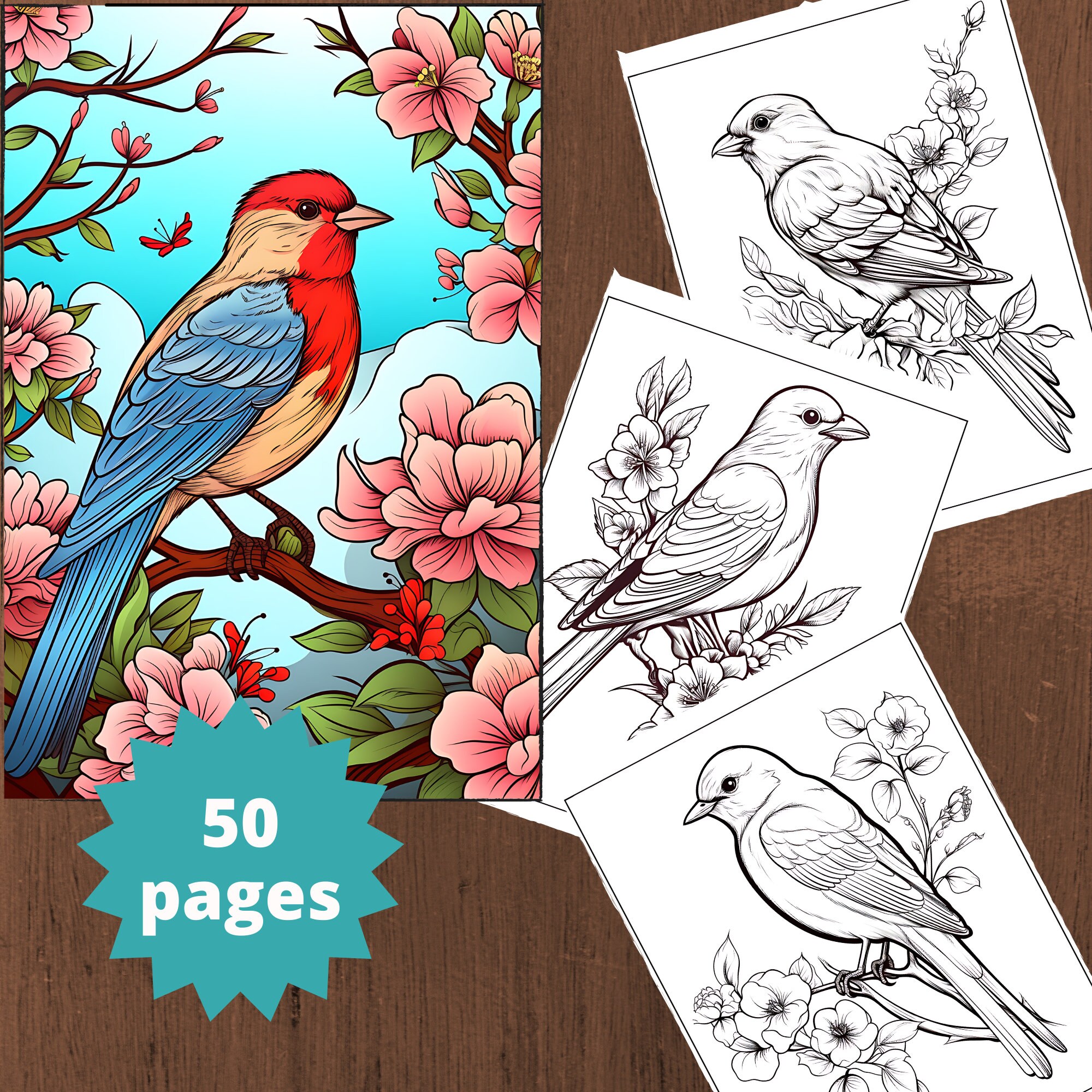 Bird Coloring Pages, Animal Coloring Pages, Coloring Book for Adults ...