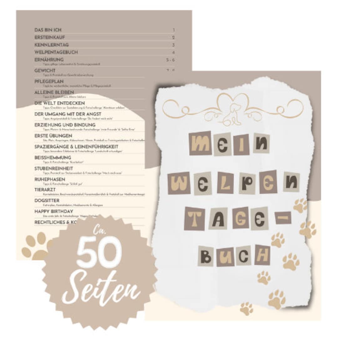 Puppy Diary, Puppy Folder, Puppy Planner With Photo Challenges ...