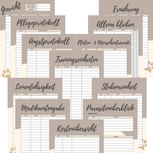 Puppy Diary, Puppy Folder, Puppy Planner With Photo Challenges ...