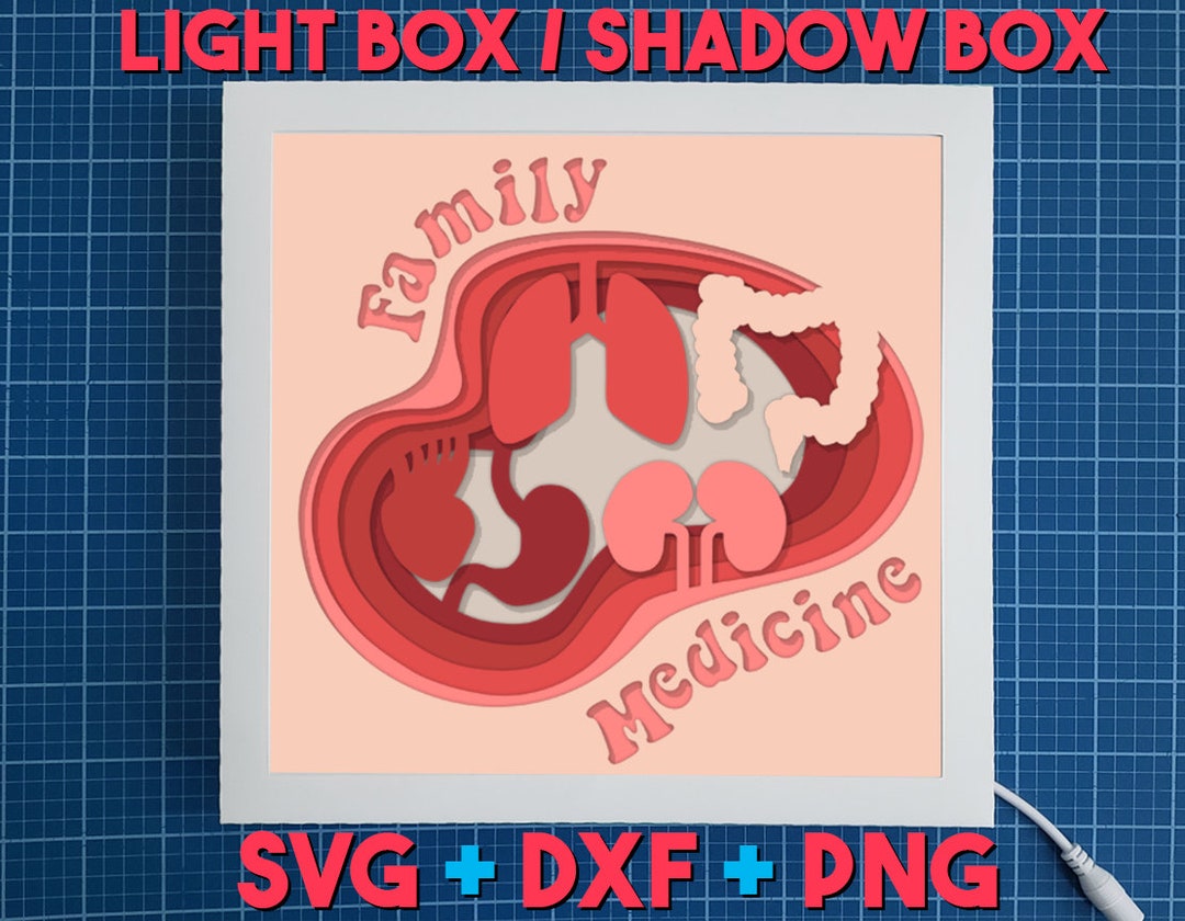 Family Medicine Practice Light Box / Shadow Box Template, Lightbox SVG ...