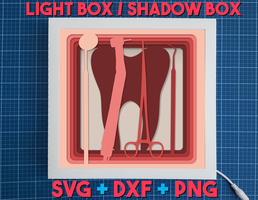 Dental Office Light Box / Shadow Box Template, Lightbox SVG Cricut, DYI ...