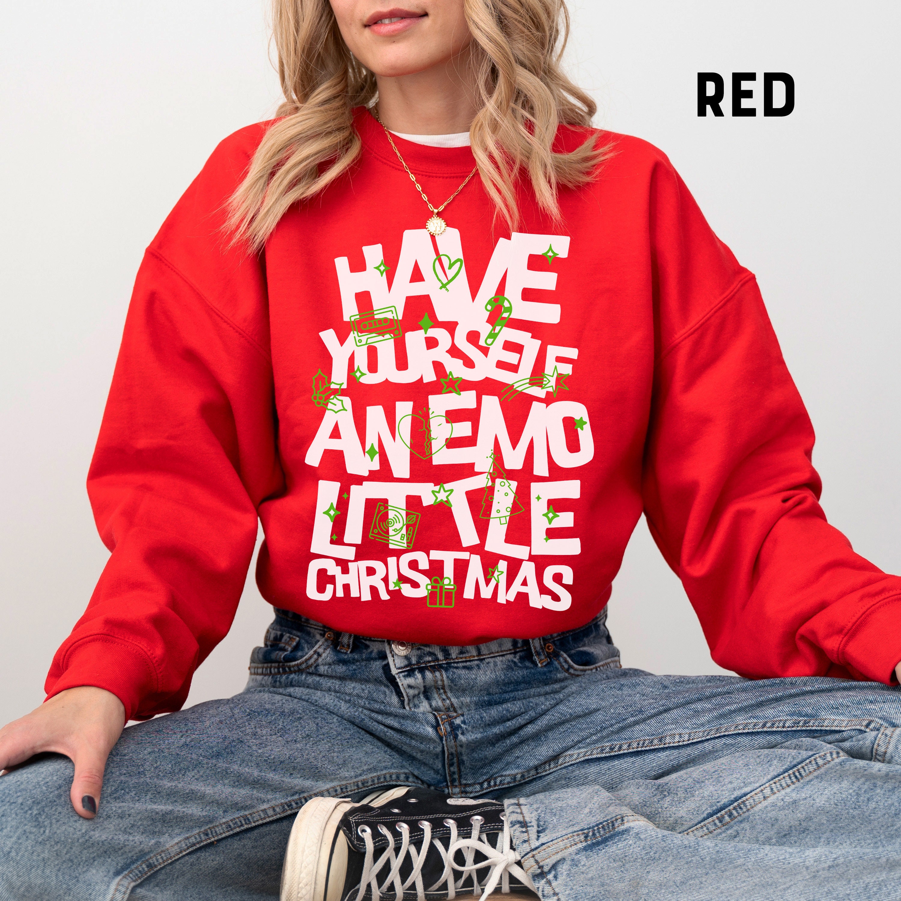 Emo Christmas Sweatshirt Emo Christmas Elder Emo Emo - Etsy