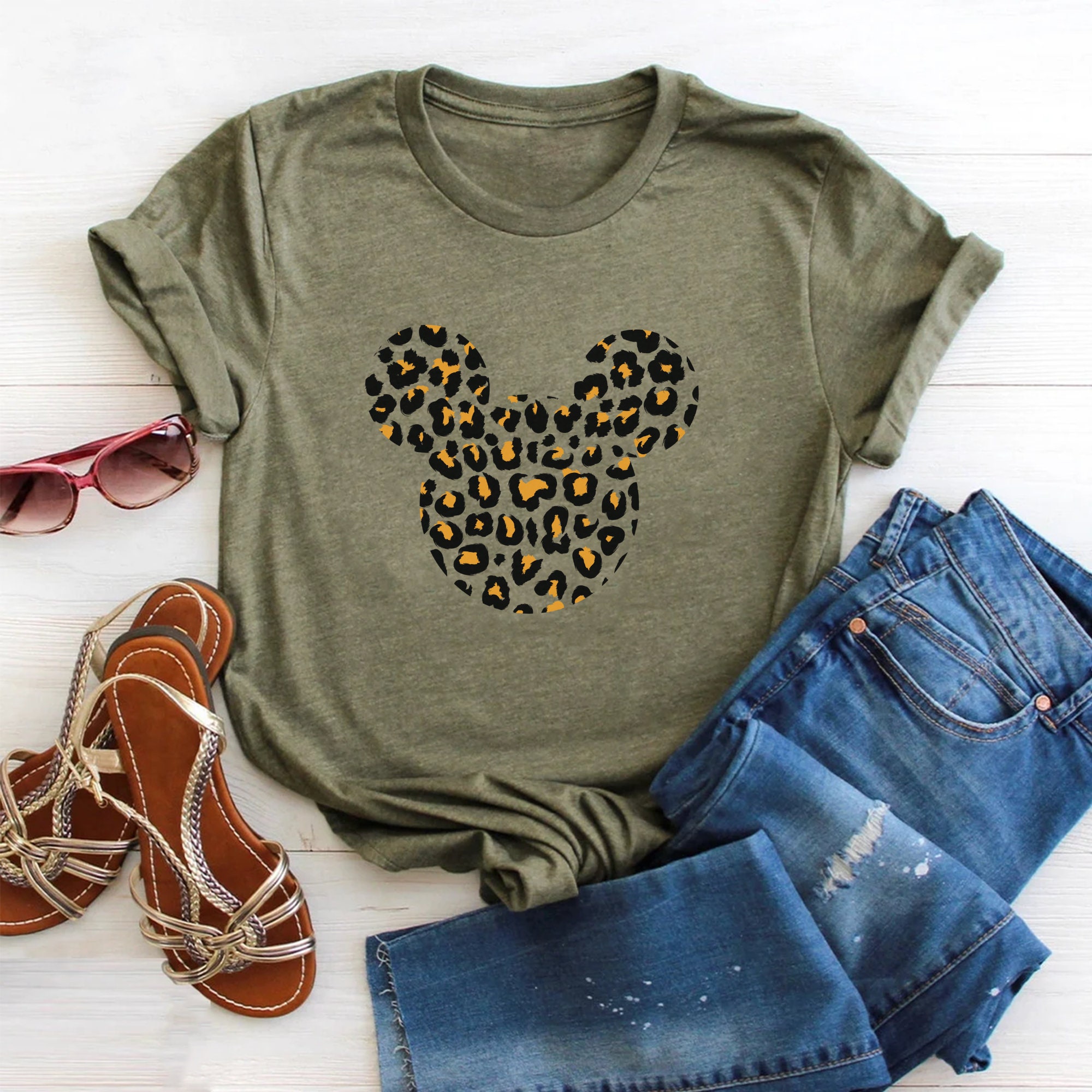 Minnie Leopard Ears Shirt Safari Shirt Minnie Leopard - Etsy