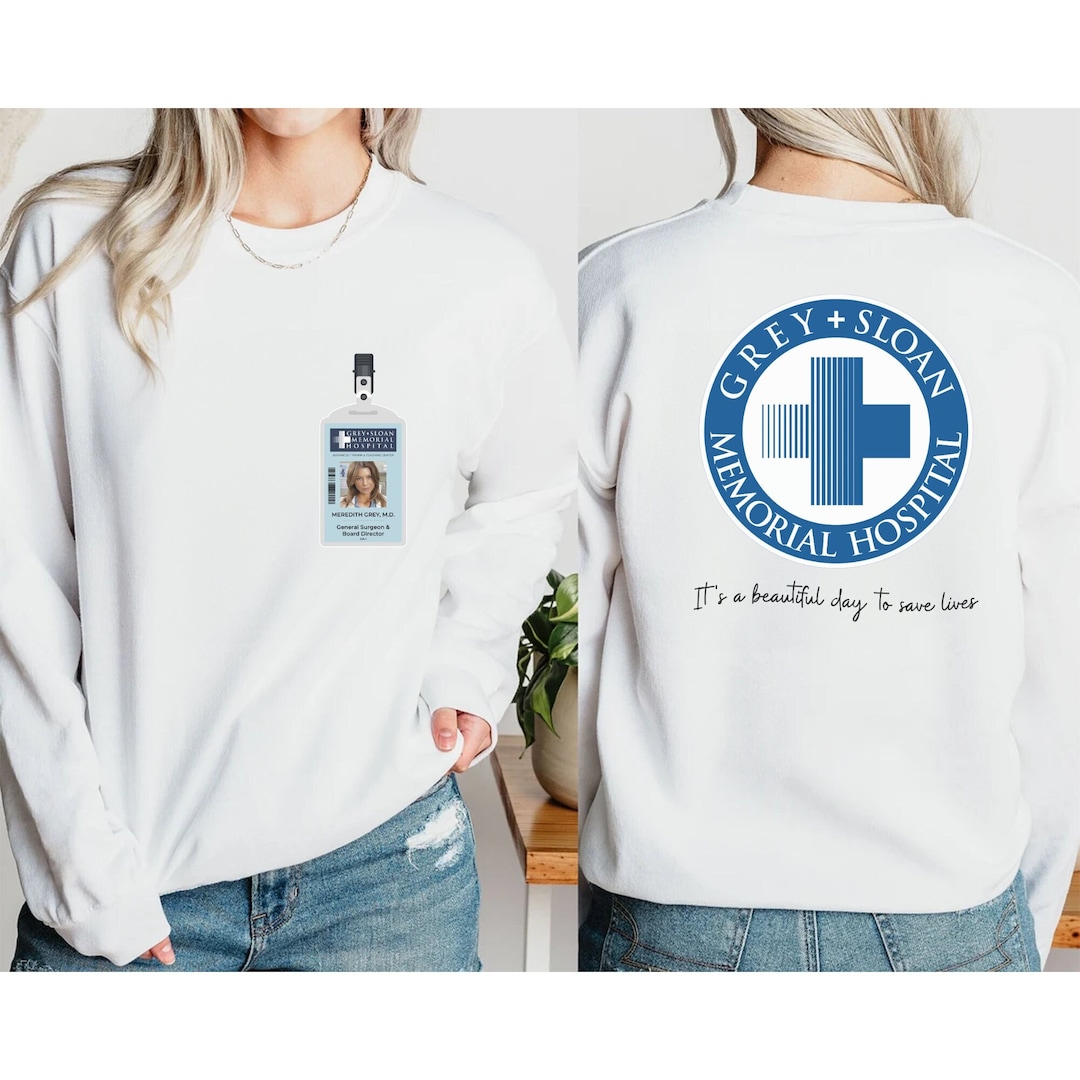 Grey's Anatomy Meredith Grey Badge Sweatshirt TV Series Design Apparel ...