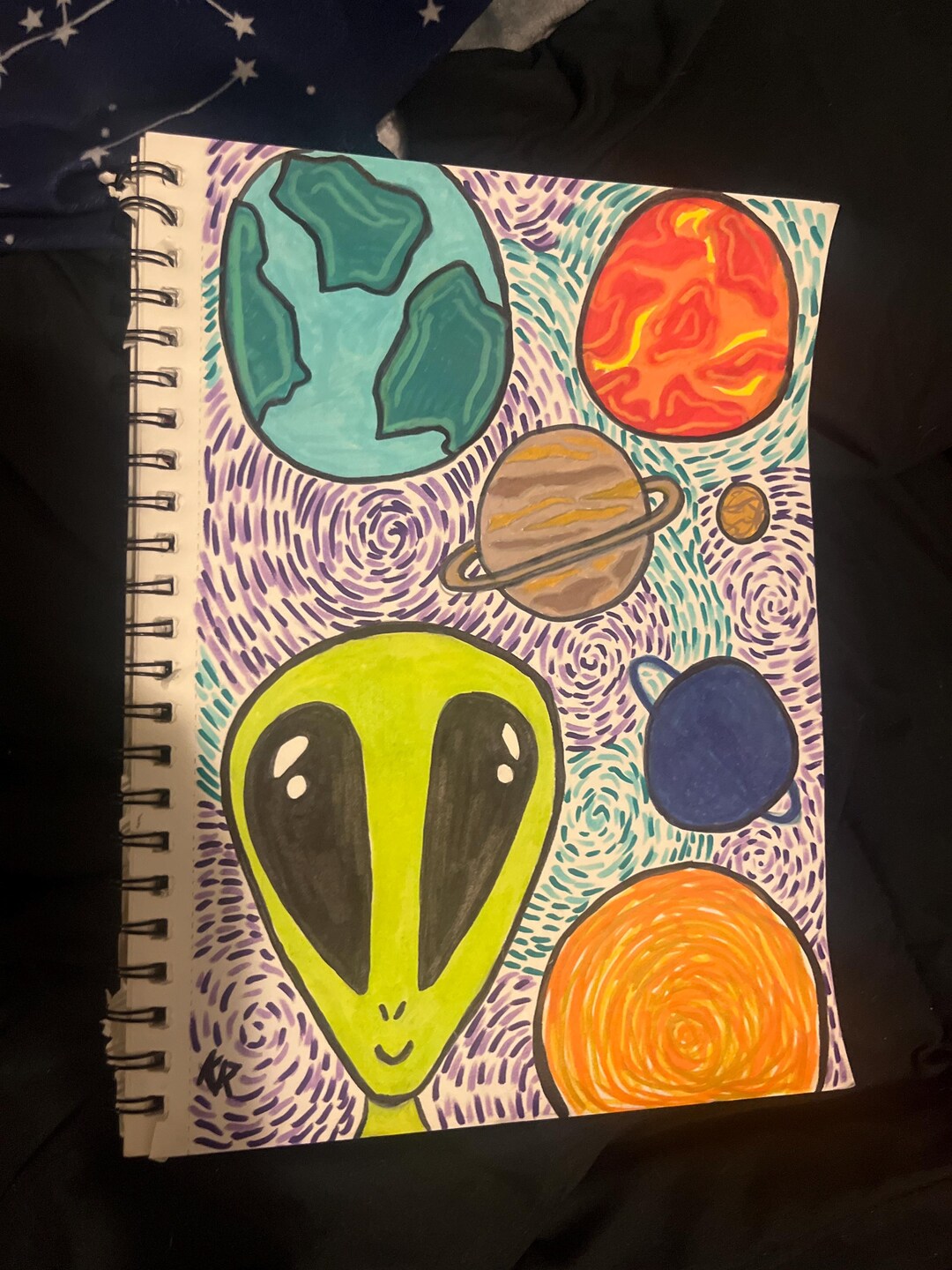Original Acrylic Marker Space Painting - Etsy