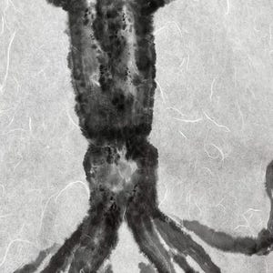 Ink Blot Squids - SET OF TWO - Sumi Ink Original on Mulberry Paper -18 ...