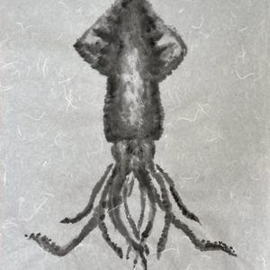 Ink Blot Squids - SET OF TWO - Sumi Ink Original on Mulberry Paper -18 ...
