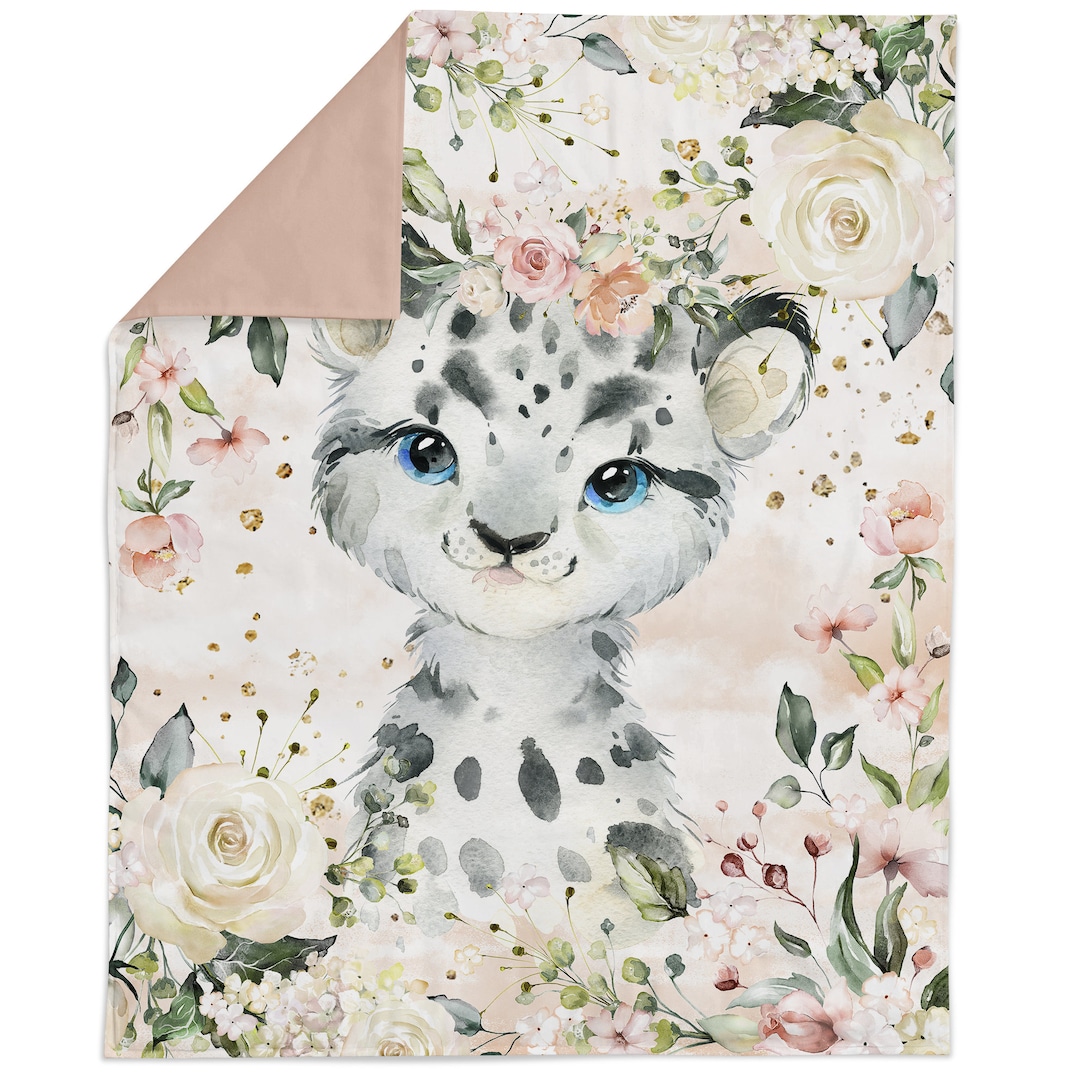 Winter Animals Fabric Panel for Quilting, Snow Leopard Fabric Panels ...