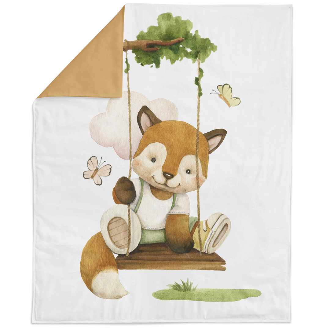 Baby Fox Fabric Panel for Quilting, Baby Fabric Panel, Cotton Fabric ...