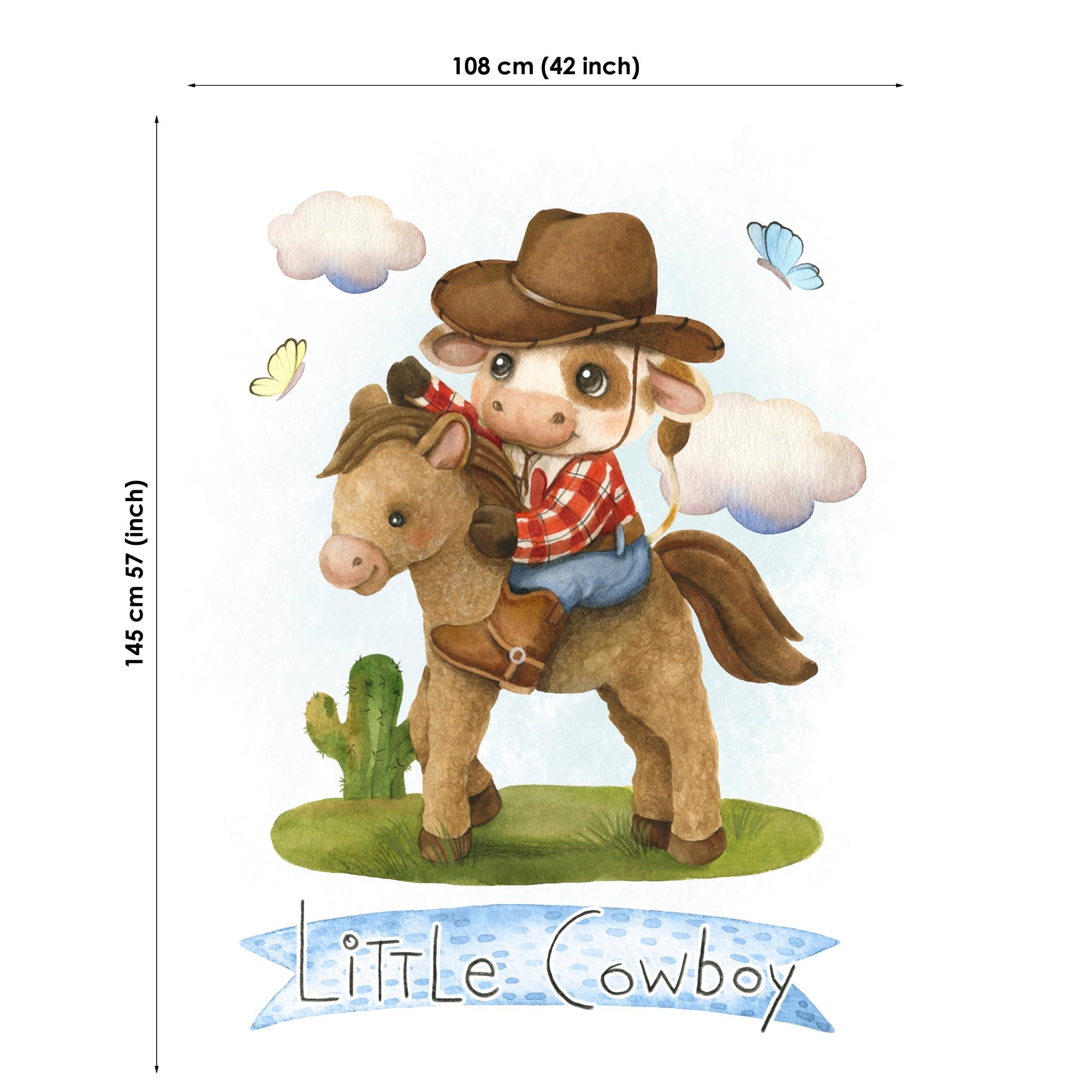 Little Cowboy Fabric Panel for Quilting, Baby Fabric Panel, Cotton ...