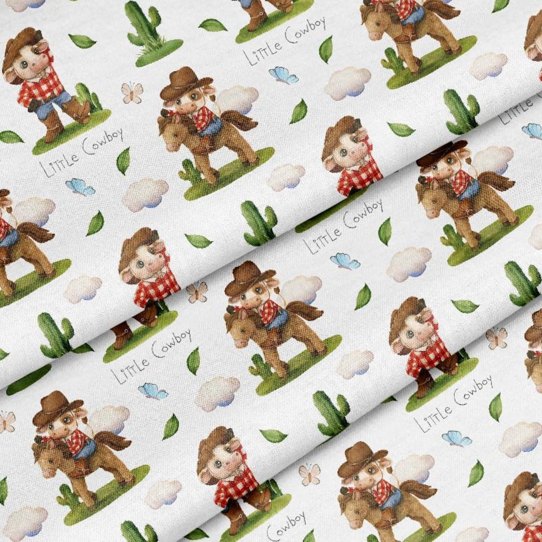 Cowboy Fabric, Premium Sateen, Fabric by Half Yard 100% Cotton 58 Wide ...