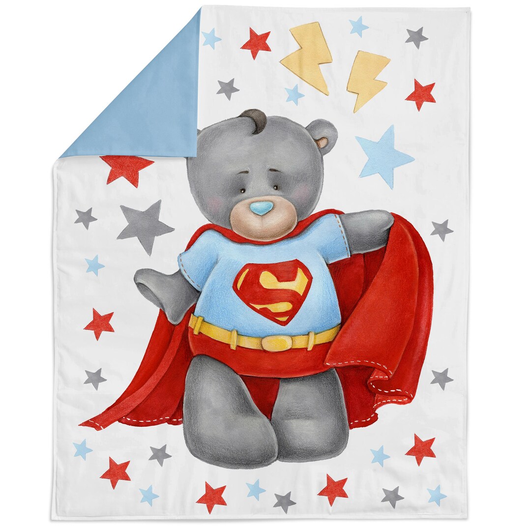Superhero Teddy Bear Cotton Fabric Panel for Quilting, Baby Blanket - Etsy