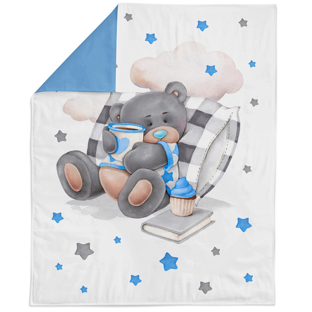 Cute Teddy Bear Fabric Panel for Quilting, Baby Fabric Panel, Cotton ...