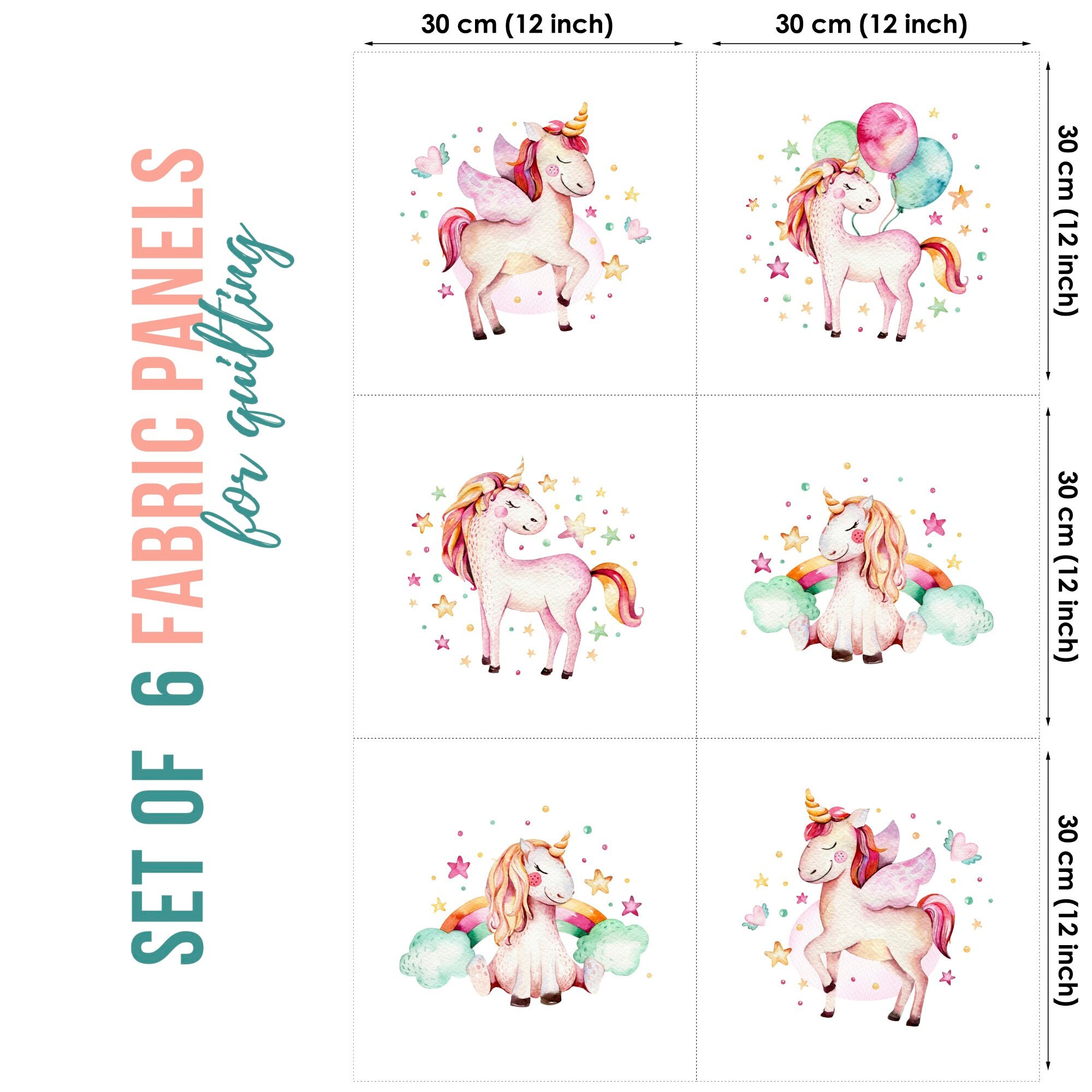 Unicorn Fabric Panel for Quilting Baby Fabric Panel Cotton - Etsy