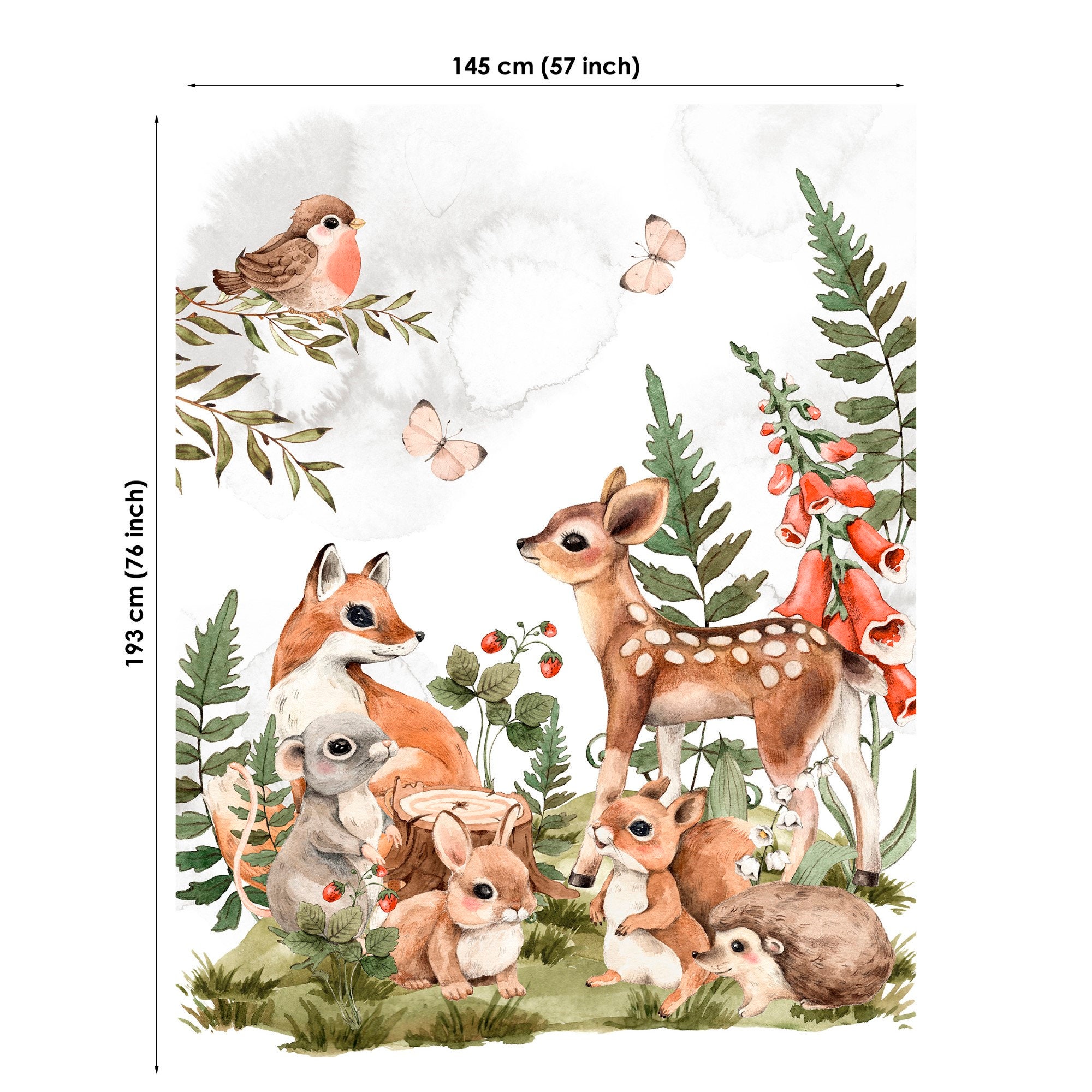 Woodland Animals Cotton Fabric Panels for Quilting - Etsy