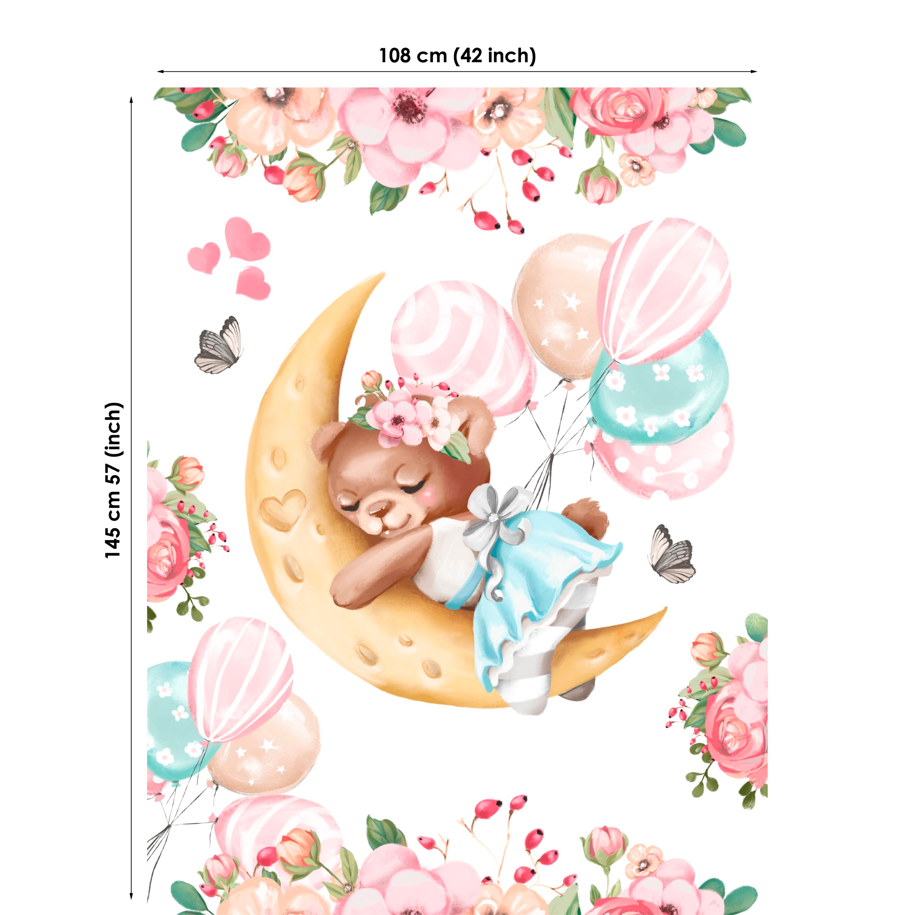 Baby Bear on the Moon Cotton Fabric Panels – Floral Quilting Fabric - Etsy