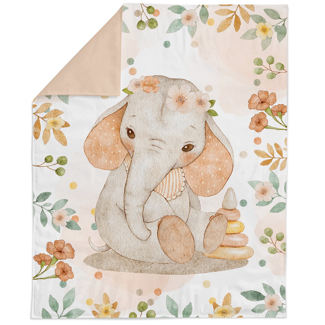 Cute Baby Elephant Fabric Panel for Quilting, Baby Fabric Panel, Cotton ...