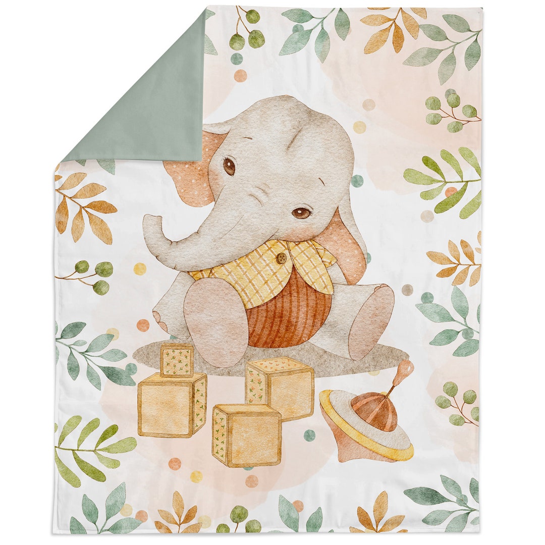 Cute Baby Elephant Fabric Panel for Quilting, Baby Fabric Panel, Cotton ...