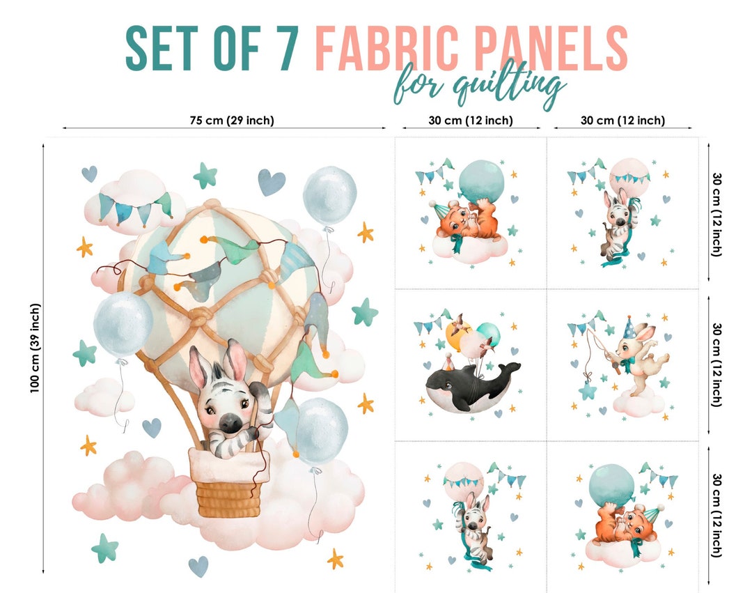 Cute Baby Zebra Cotton Fabric Panels, Baby Animals Fabric Panels, Baby ...