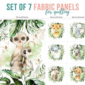 Jungle Safari Fabric Panel for Quilting, Baby Fabric Panel, Cotton ...