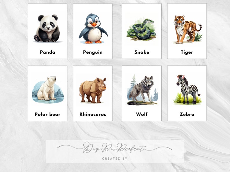 Tarjetas flash imprimibles de animales del zoológico para niños - 20 ...