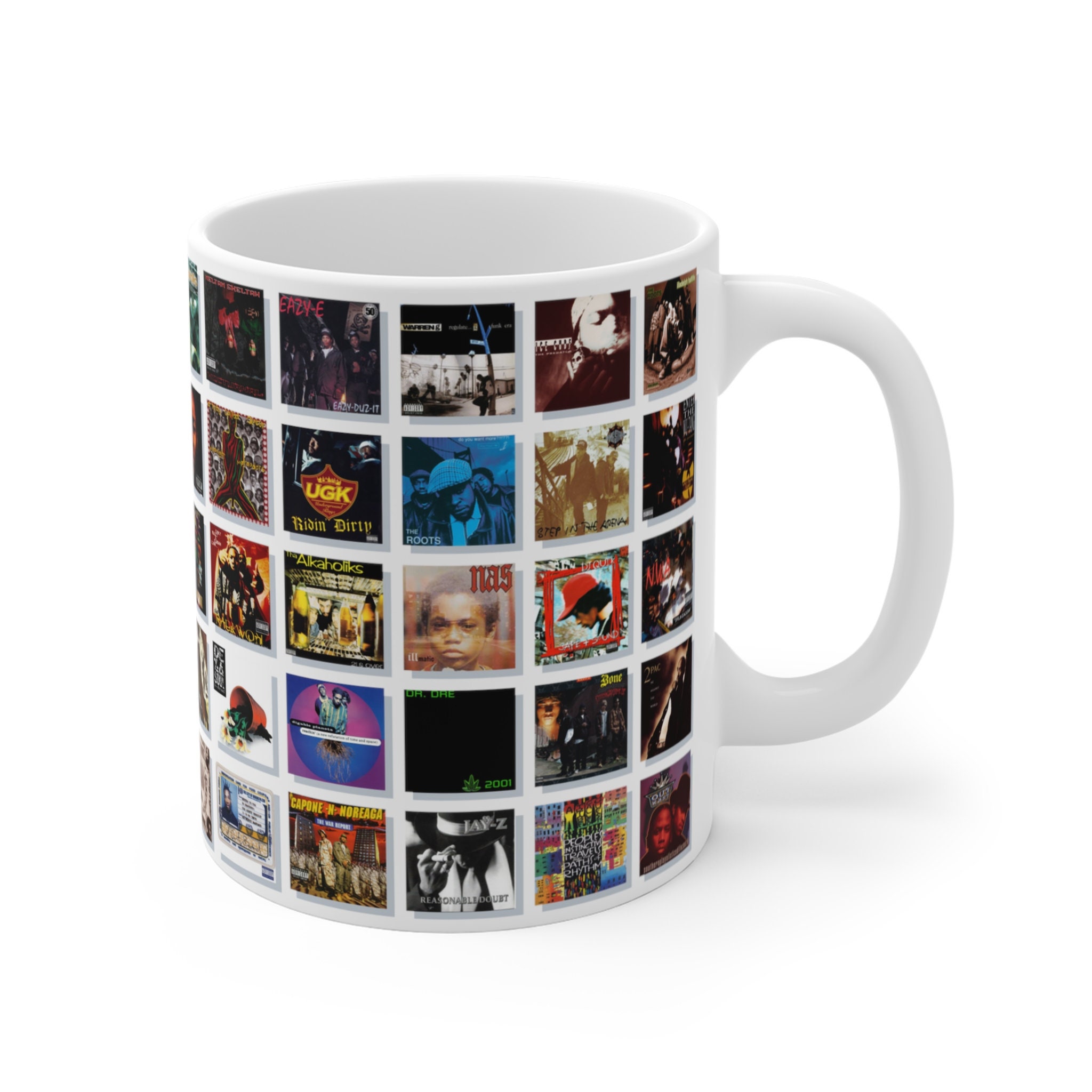 Classic 90s Hip-hop Album Collage Coffee Mug - 11oz - Nostalgic Retro ...