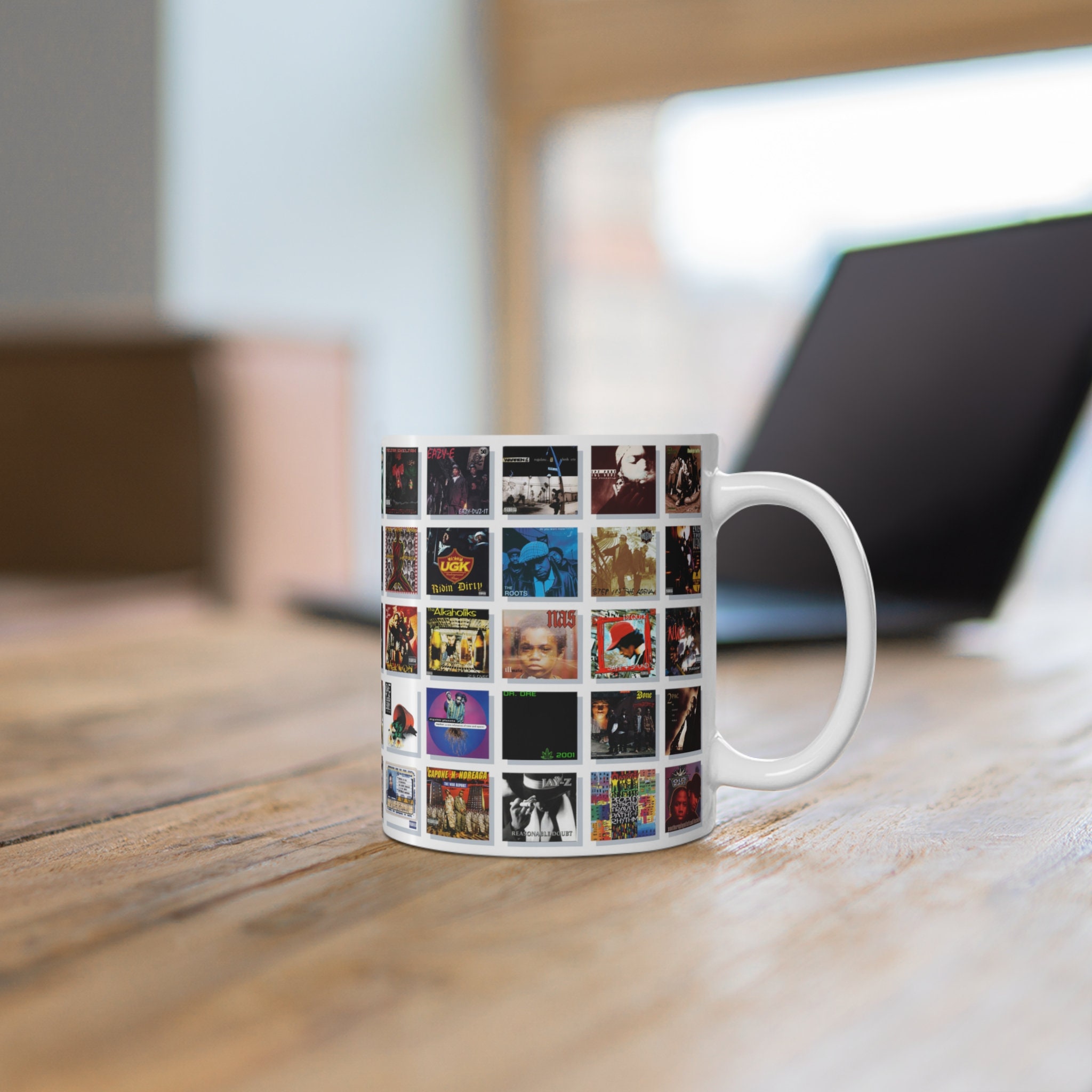 Classic 90s Hip-hop Album Collage Coffee Mug - 11oz - Nostalgic Retro ...
