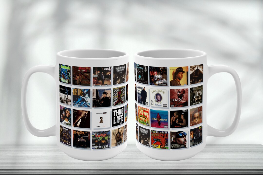 Classic 90s Hip-hop Album Collage Coffee Mug - 15oz - Nostalgic Retro ...