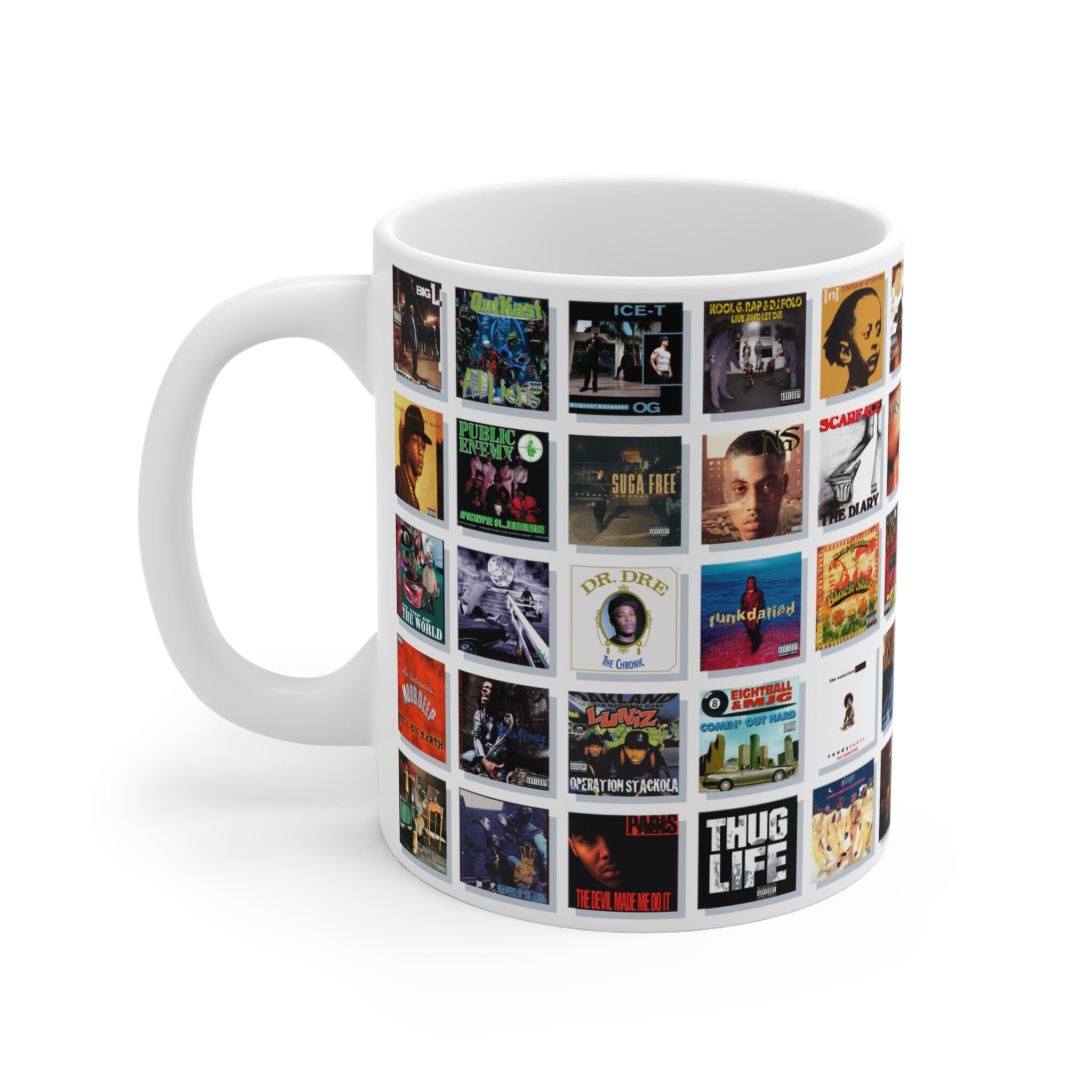 Classic 90s Hip-hop Album Collage Coffee Mug - 11oz - Nostalgic Retro ...