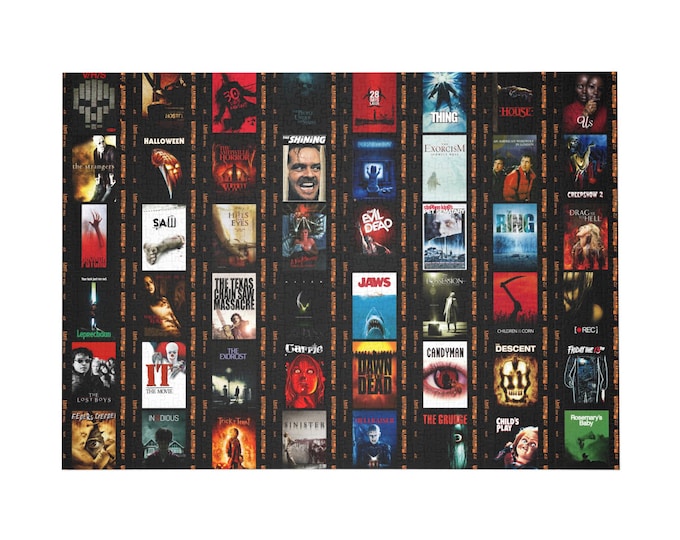 Horror Movie Poster Collage Puzzle 120 or 252 Pieces ~ Horror Puzzle ...