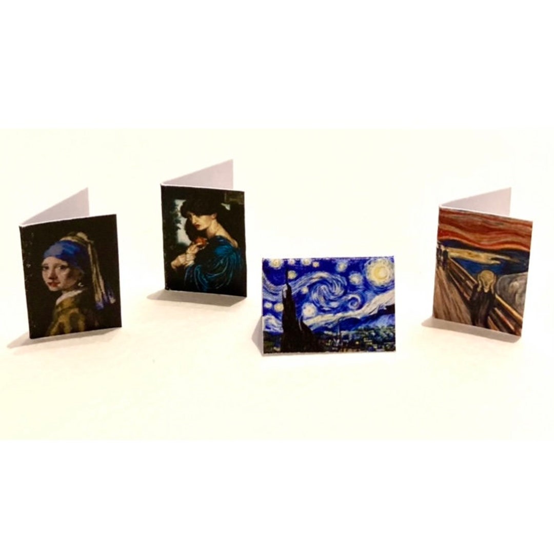 Four 1:12 Scale Birthday Cards classic Paintings Pack - Etsy