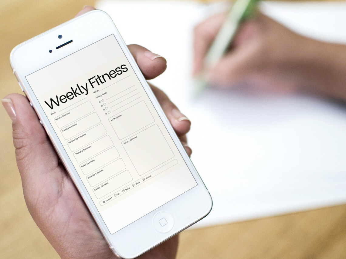 Weekly Fitness Tracker A4 Printable Physically Fit and Healthy - Etsy