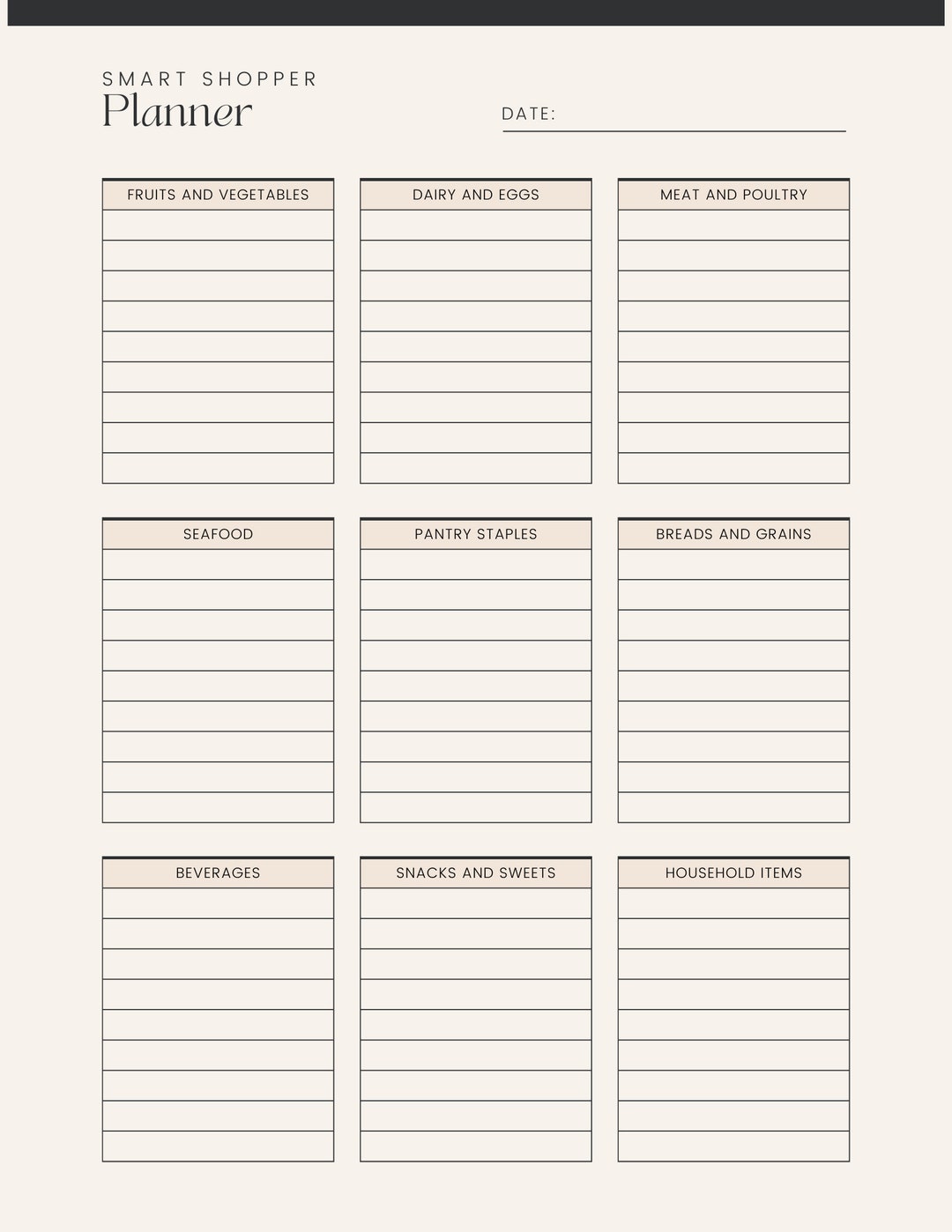 Smart Shopper Planner,monthly Budget Planner Printable With Daily ...