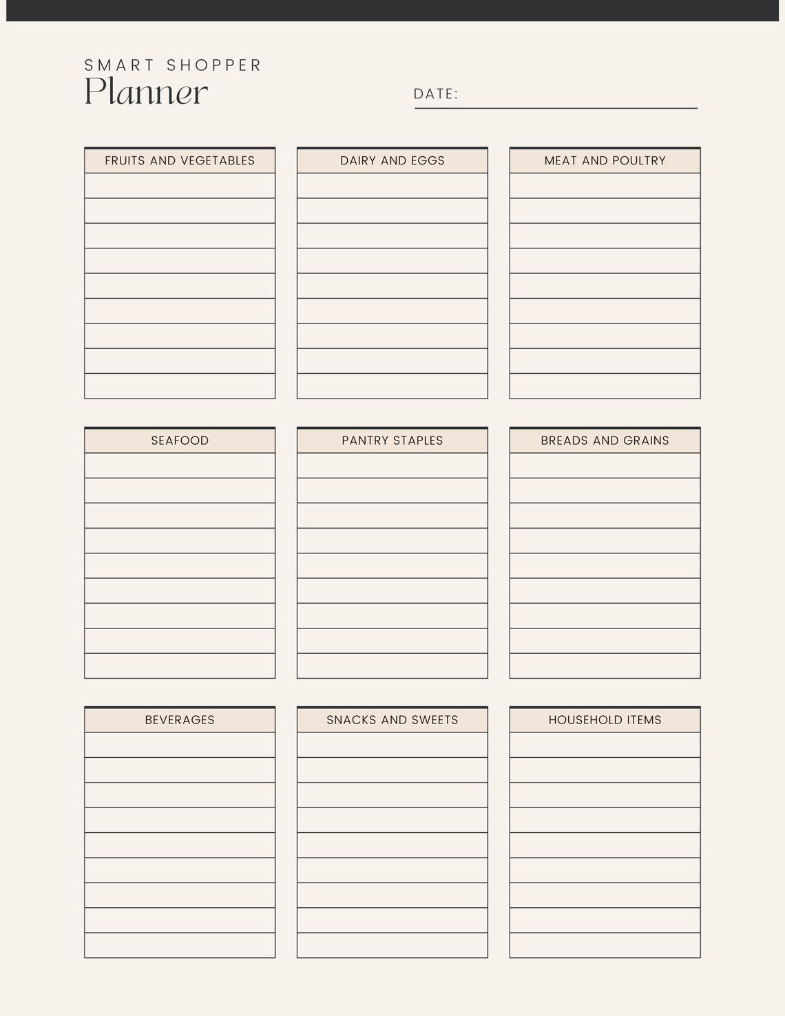Smart Shopper Planner,monthly Budget Planner Printable With Daily ...