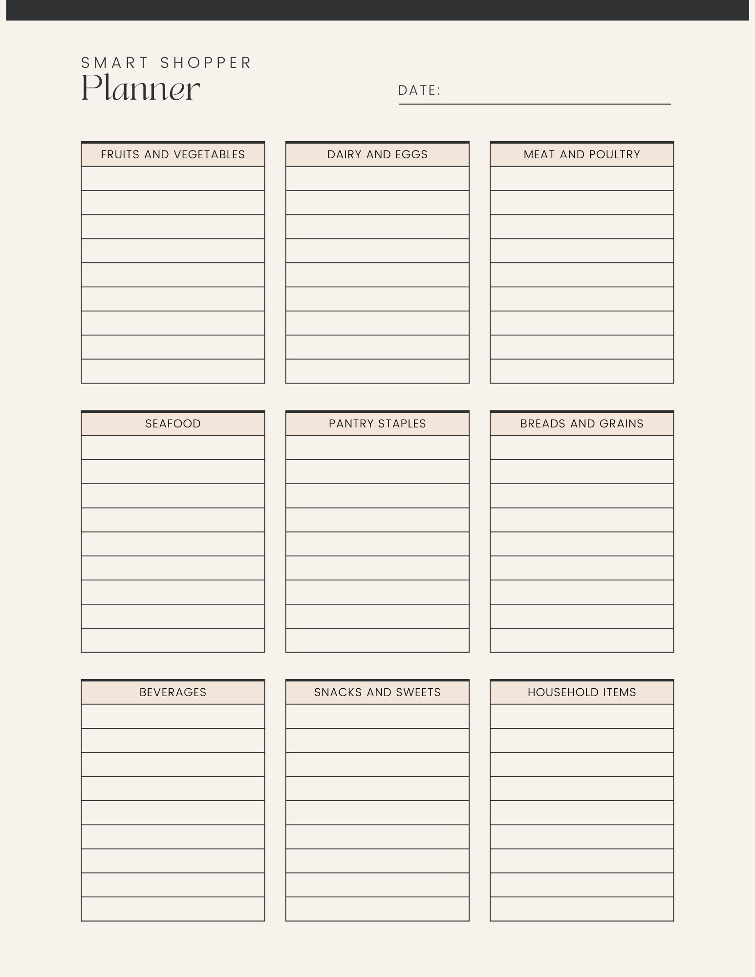 Smart Shopper Planner,monthly Budget Planner Printable With Daily ...