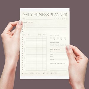 Daily Fitness Tracker Weight Loss Planner Printable Daily Exercise ...
