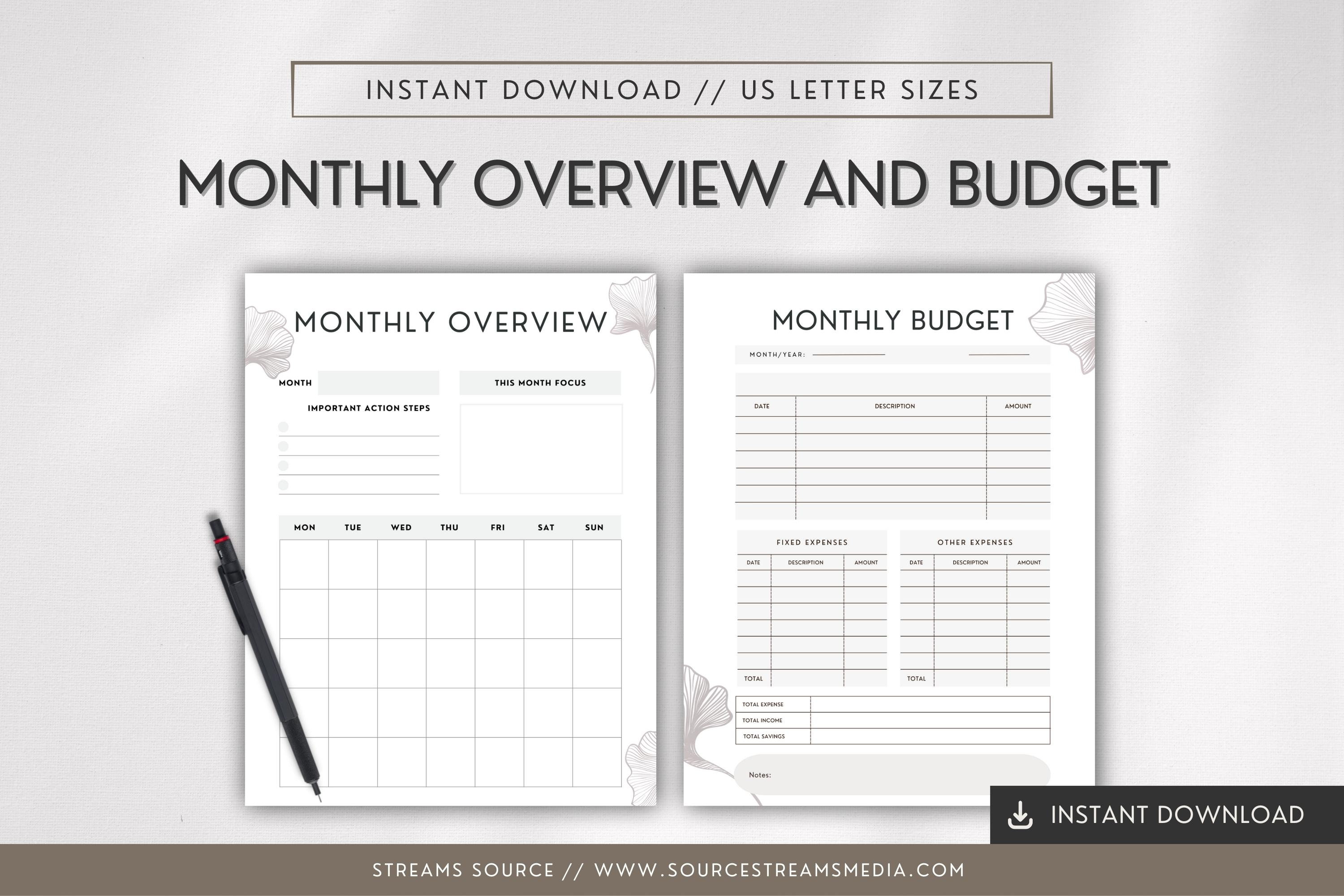Minimalist Printable Budget Planner 8.5 X 11 Monthly, Weekly, Daily ...